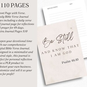 PLR Bible Verse Journal Printable Canva Editable PDF, Bible Study Guide ...
