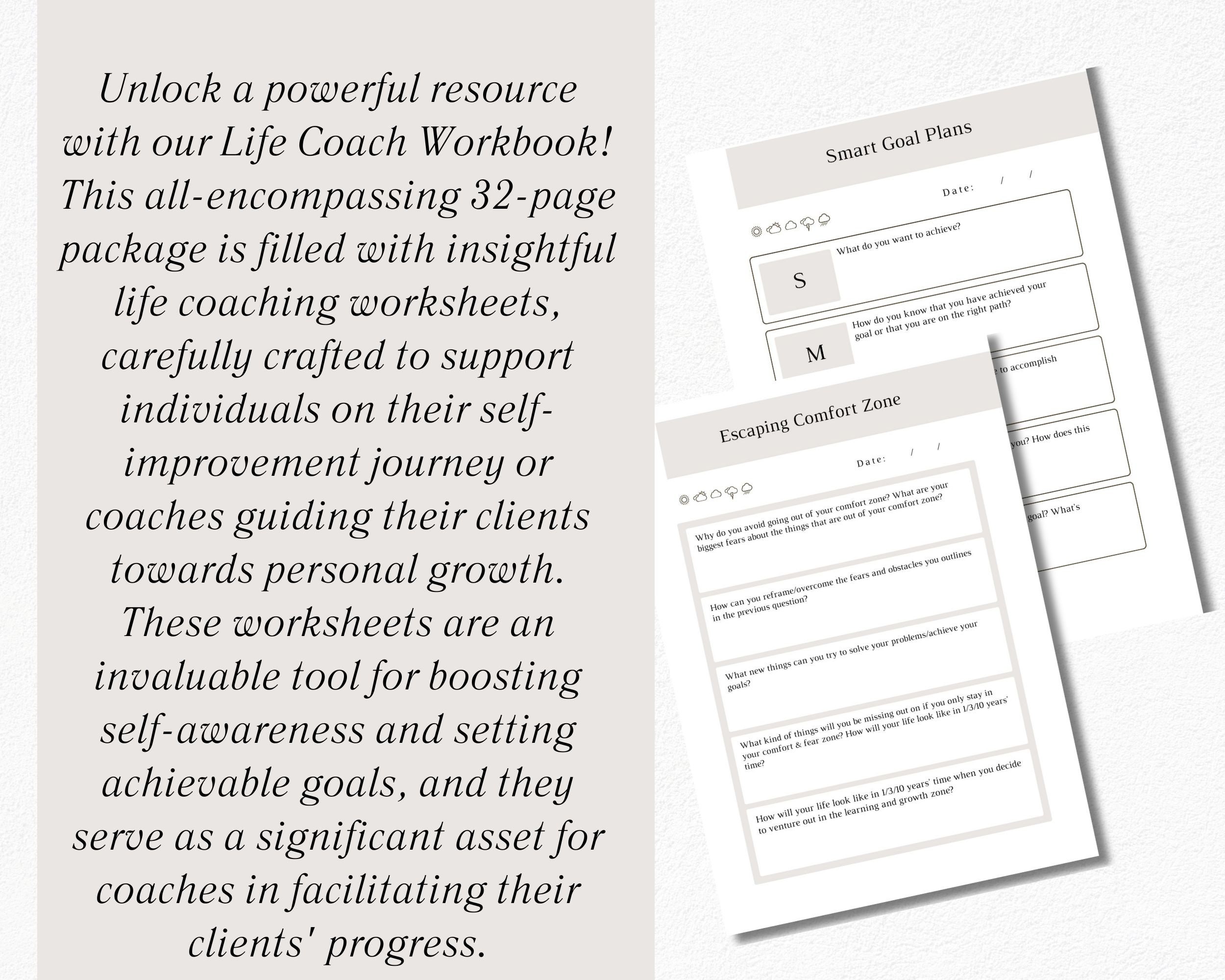 Life Coach Worksheet Bundle With PLR and MRR, Therapy Tools and ...