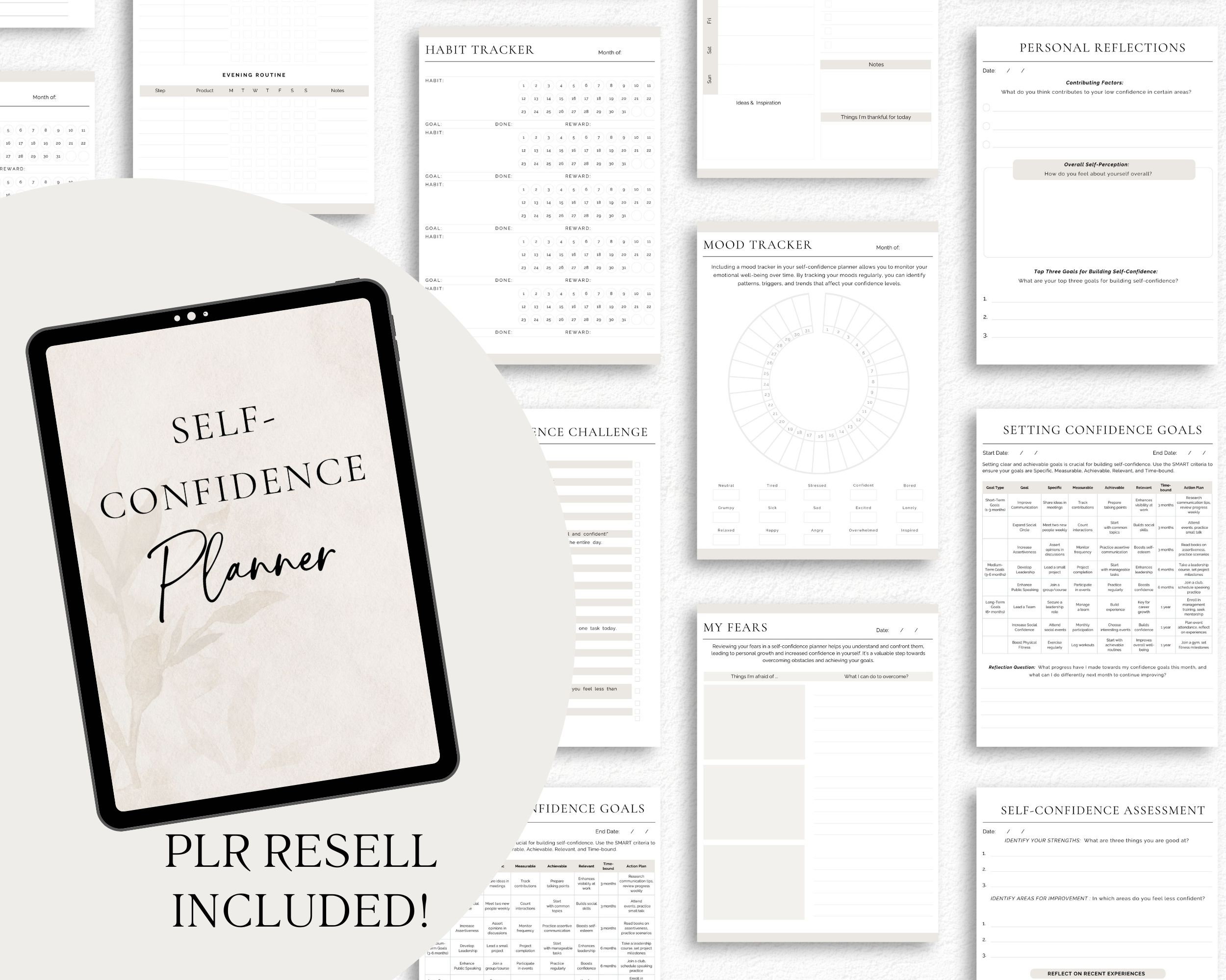 PLR / Resell Self-confidence Planner for Commercial Use, Self-care ...