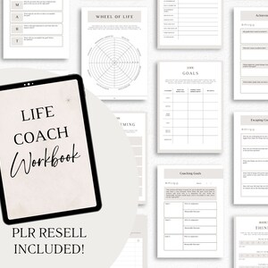 Life Coach Worksheet Bundle With PLR and MRR, Therapy Tools and Worksheets, Canva Editable ...