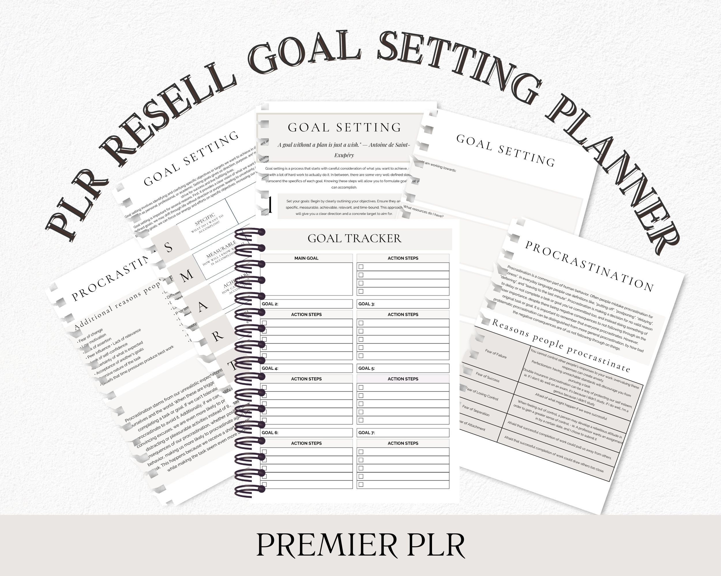 PLR Resell Goal Setting Planner Canva Template,smart Goals,productivity ...