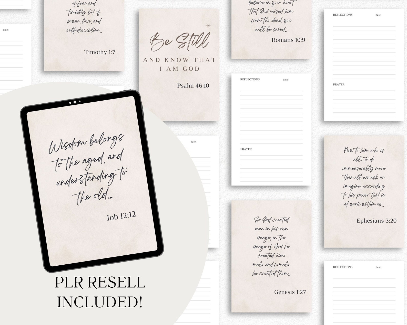 PLR Bible Verse Journal Printable Canva Editable PDF, Bible Study Guide ...