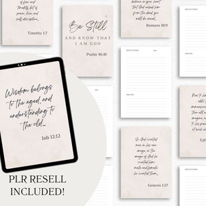 PLR Bible Verse Journal Printable Canva Editable PDF, Bible Study Guide ...