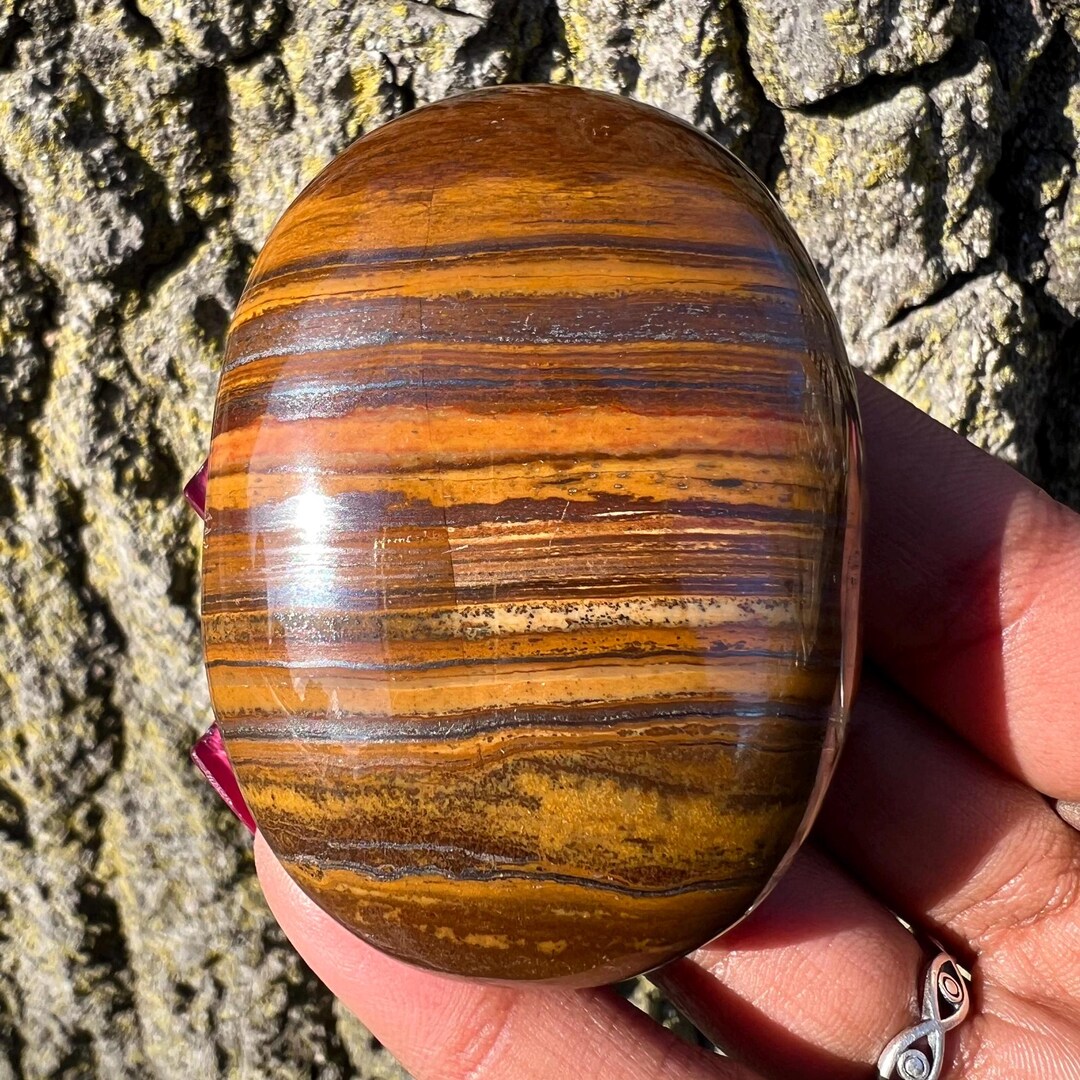 High Quality Tiger Iron Palm Stone - Root + Sacral + Solar Plexus ...