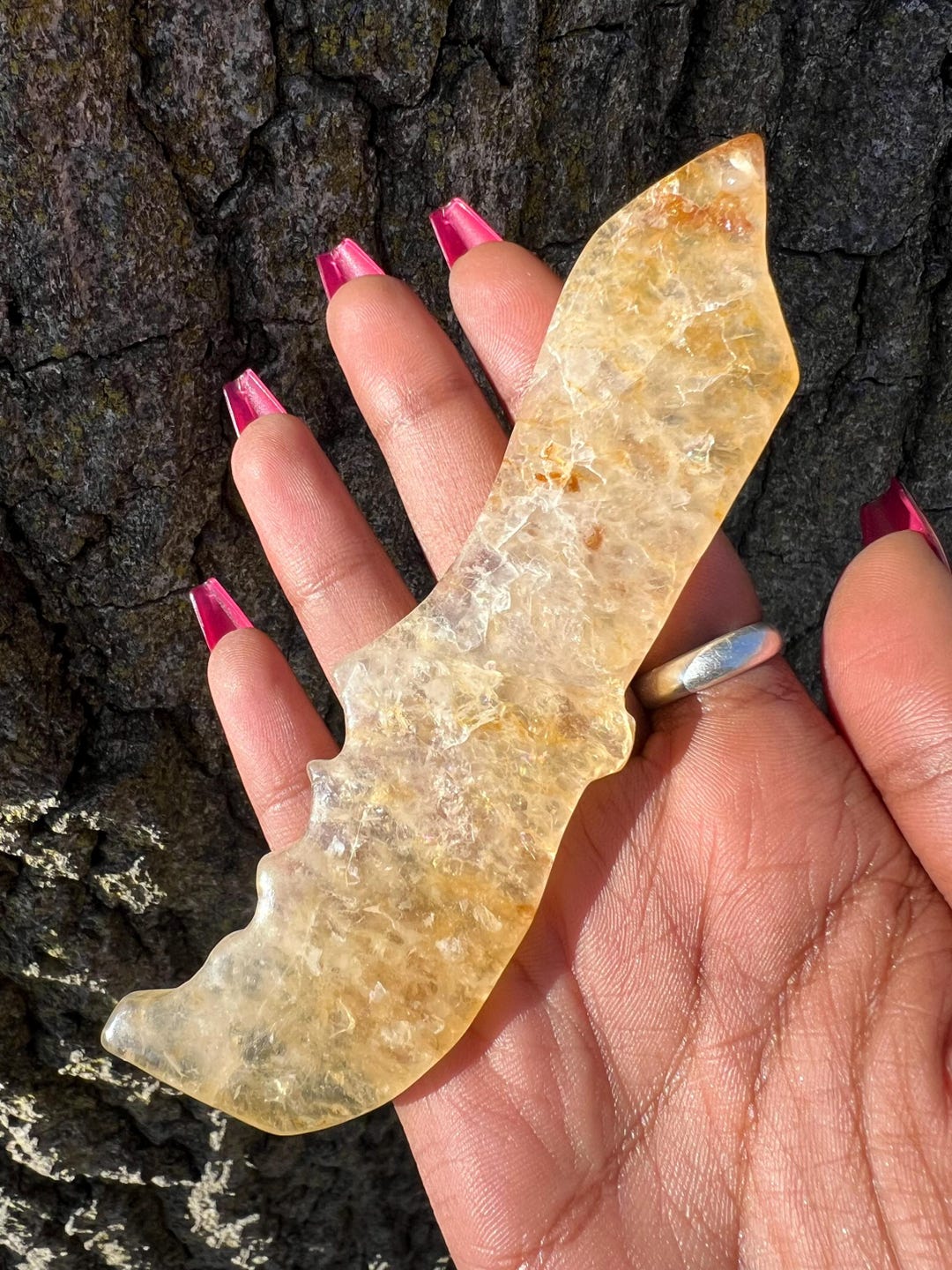 Golden Healer Quartz Decorative Knife - Crystal Display Knife - Etsy