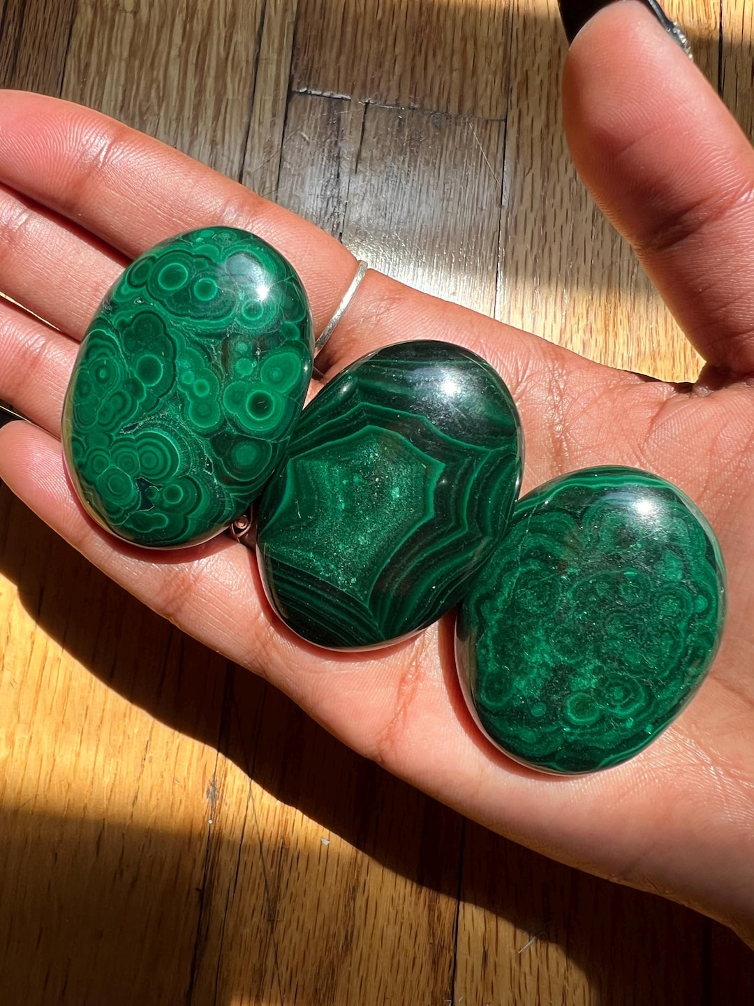 Malachite Palm Stone - Heart Chakra - Etsy