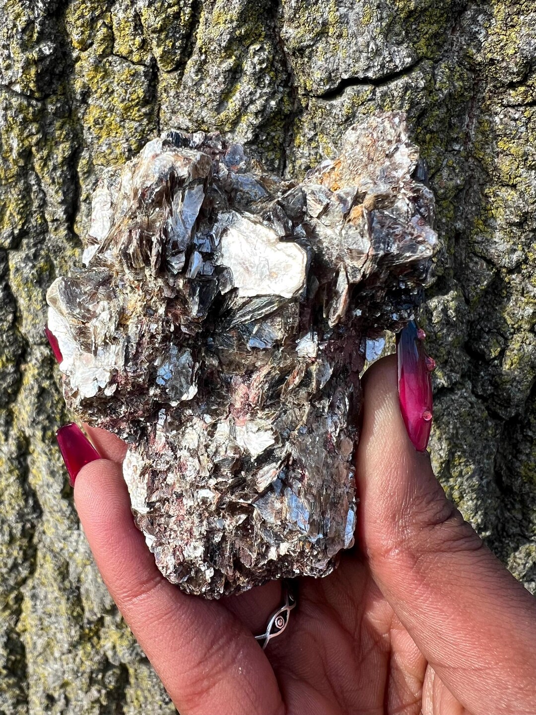 RARE Black Tourmaline With Mica Specimen - Root + Third Eye Chakra - Etsy