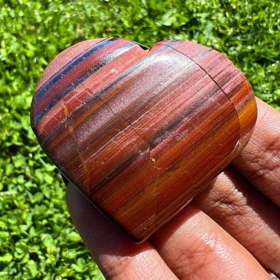 Tiger Iron Puffy Heart - Root + Sacral + Solar Plexus Chakra - Etsy