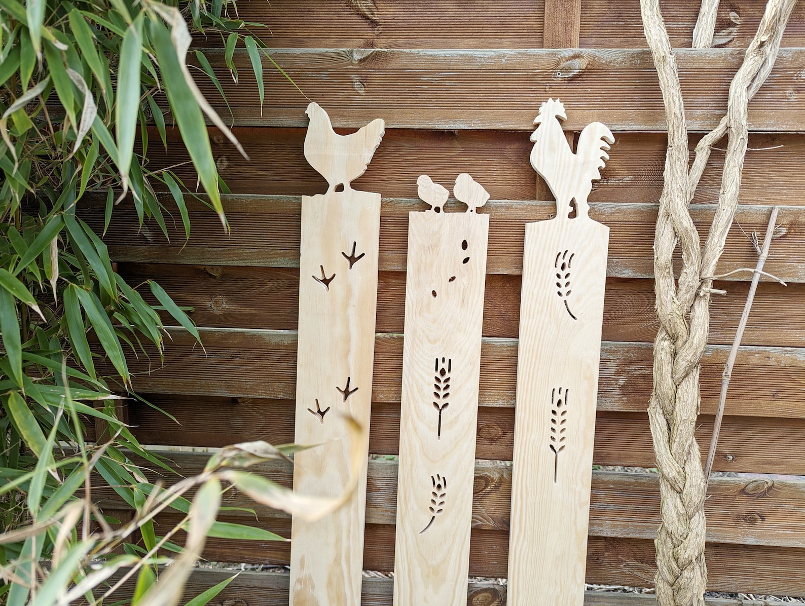 Zaun Holz Holzzaun, Gartenzaun Zaunelemente mit Tiere Motiv, Zaunbrett ...