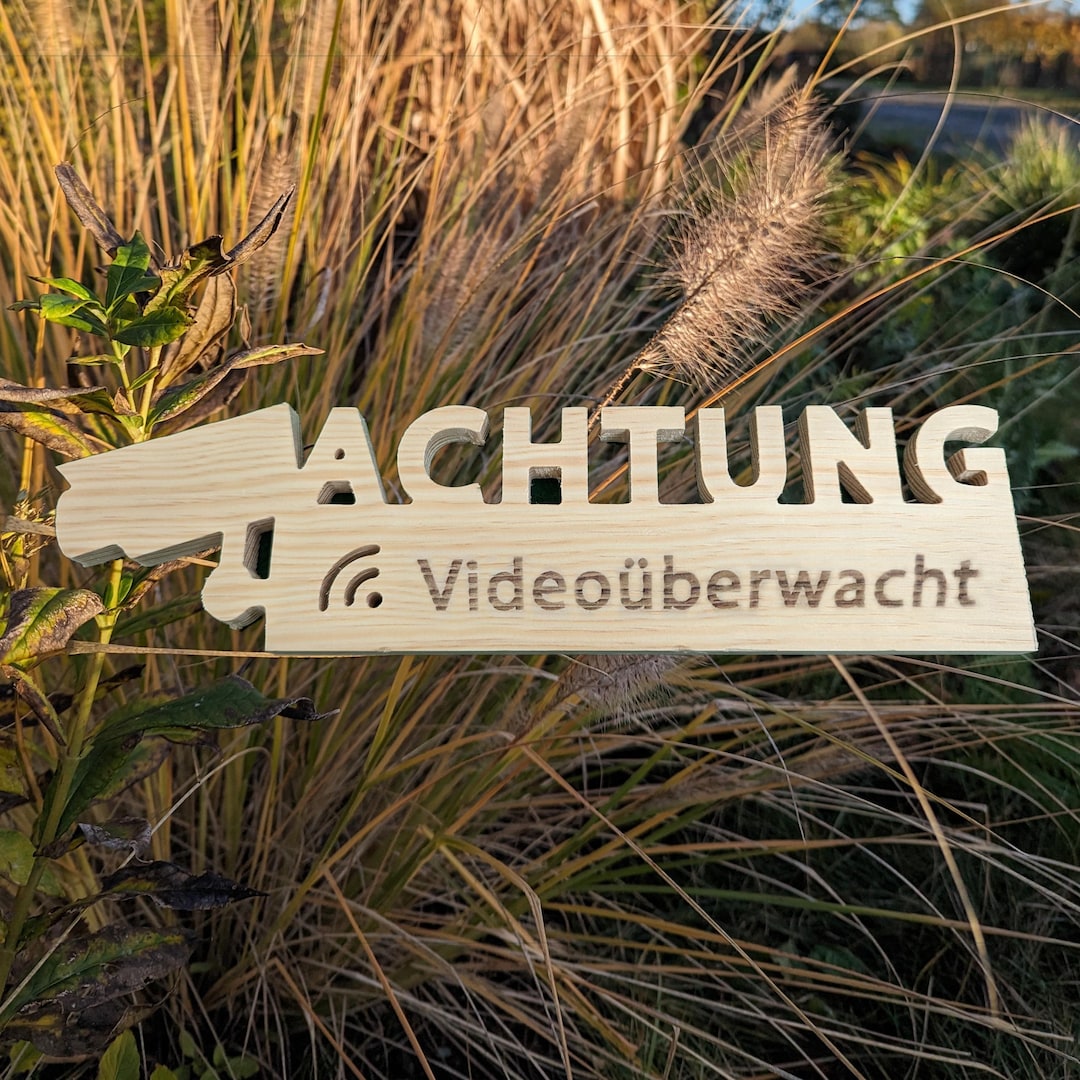 Video Surveillance Sign, Wooden Warning Sign, Personalized Video ...