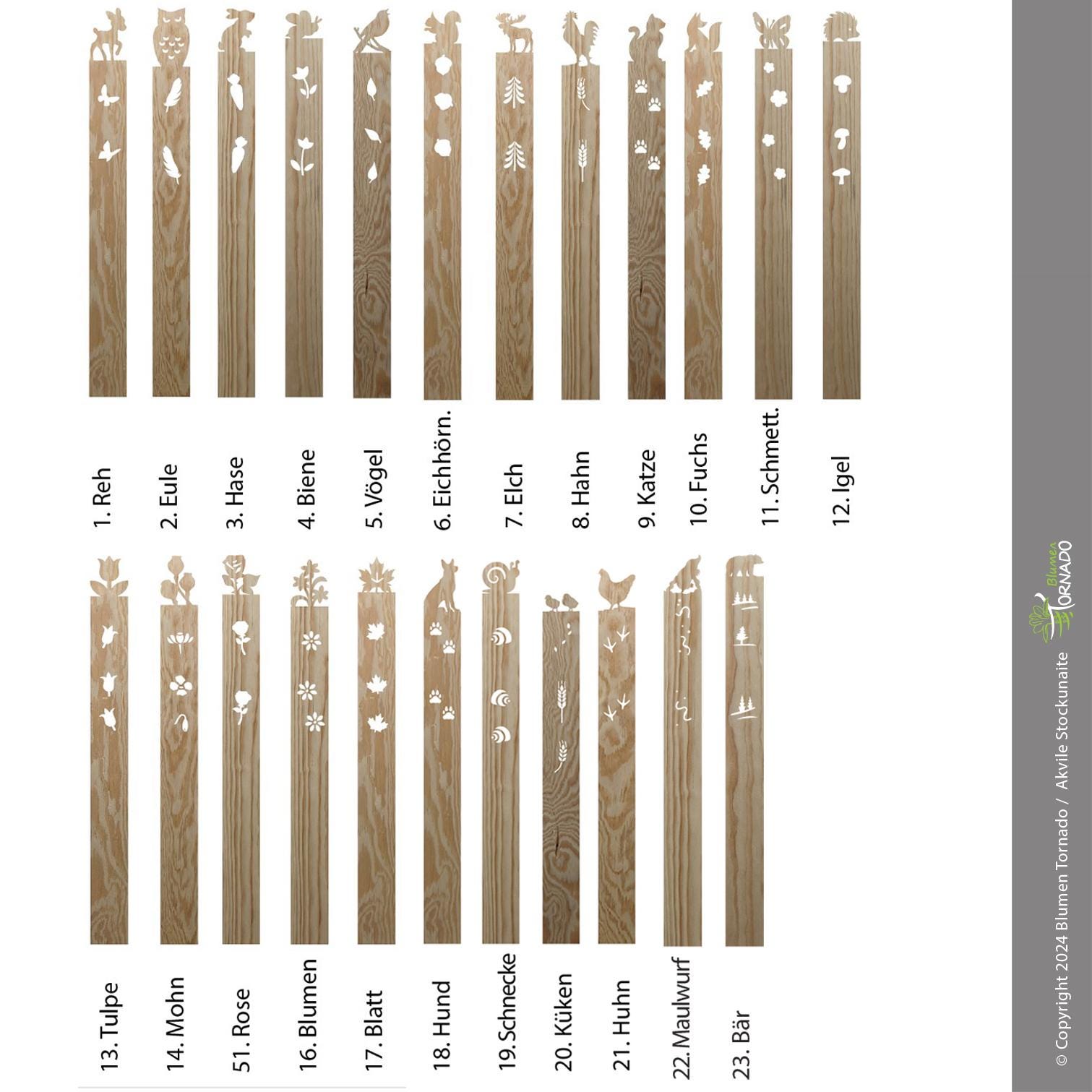 Zaun Holz Holzzaun, Gartenzaun Zaunelemente mit Tiere Motiv, Zaunbrett ...