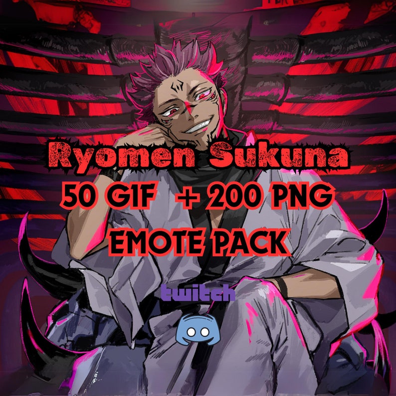 Ryomen Sukuna Emote Pack 50 Gifs, 200 Pngs Jujutsu Kaisen Anime Fan Art ...