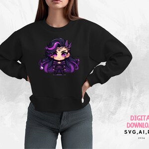 Valorant Reyna Chibi SVG for Game Themed T-shirt Prints and More - Etsy