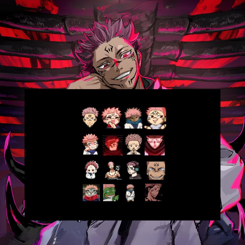 Ryomen Sukuna Emote Pack 50 Gifs, 200 Pngs Jujutsu Kaisen Anime Fan Art ...