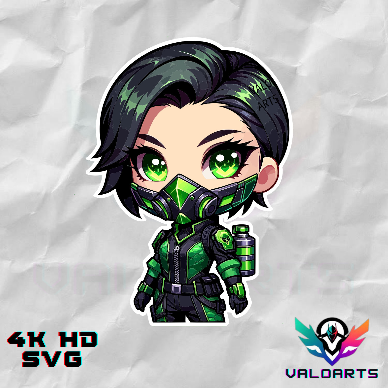 Valorant Viper Chibi SVG for Game Themed T-shirt Prints and More - Etsy