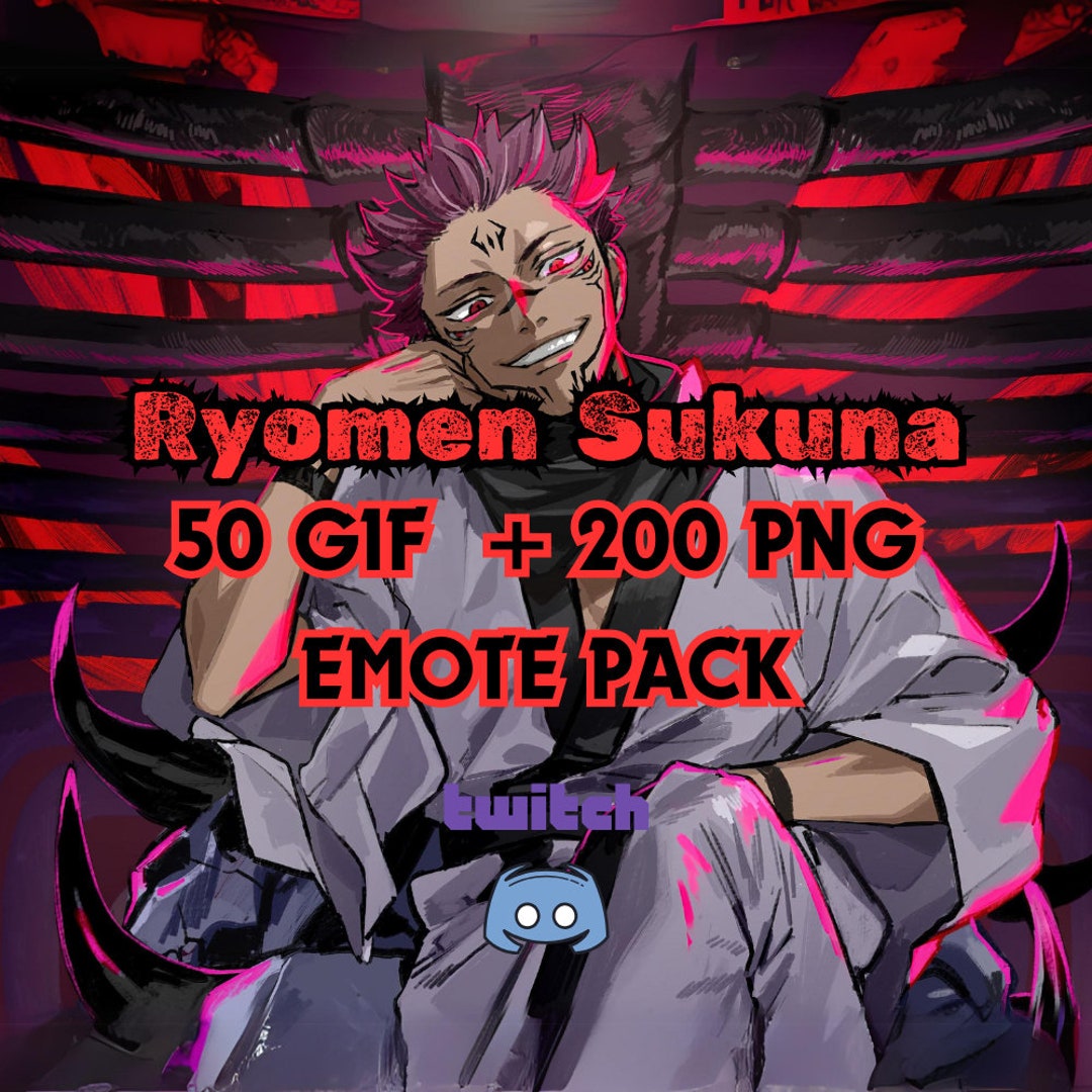 Pacote de gestos de Ryomen Sukuna 50 GIFs, 200 PNGs Arte de fã do anime ...