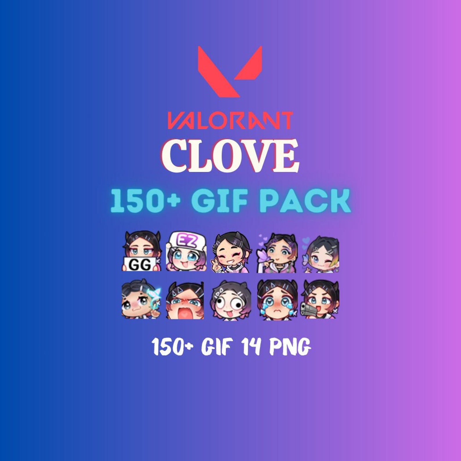 Valorant Clove Emote GIFS 150 Unique Designs Instant Download Perfect ...