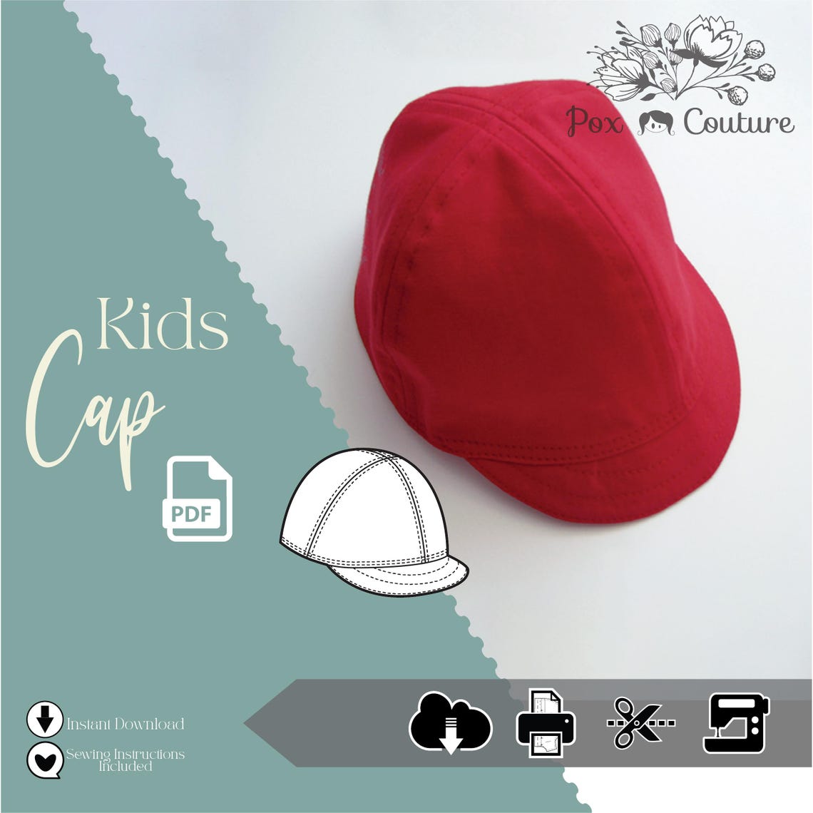 Kids Summer Cap - PDF Sewing Pattern and Instructions - Etsy