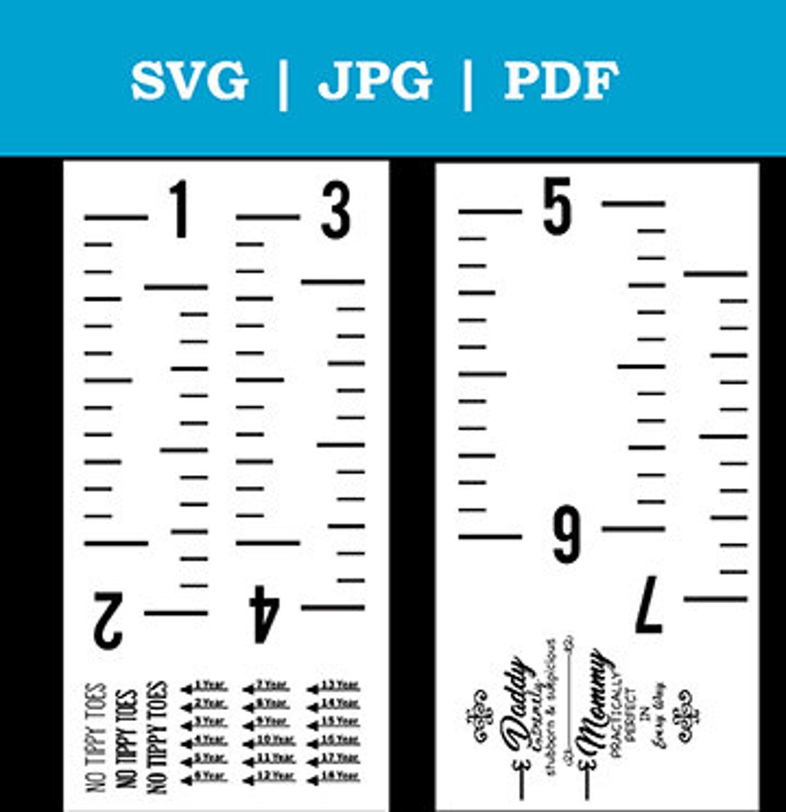 Growth Chart Ruler SVG/JPG/PDF File Instant Download - Etsy