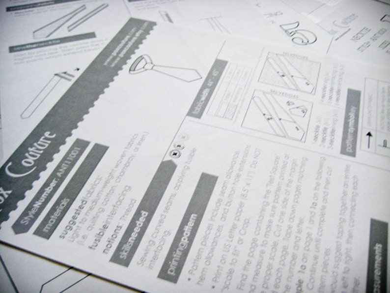 Skinny Necktie - PDF PATTERN and Instructions : Ages 3-8 - Etsy