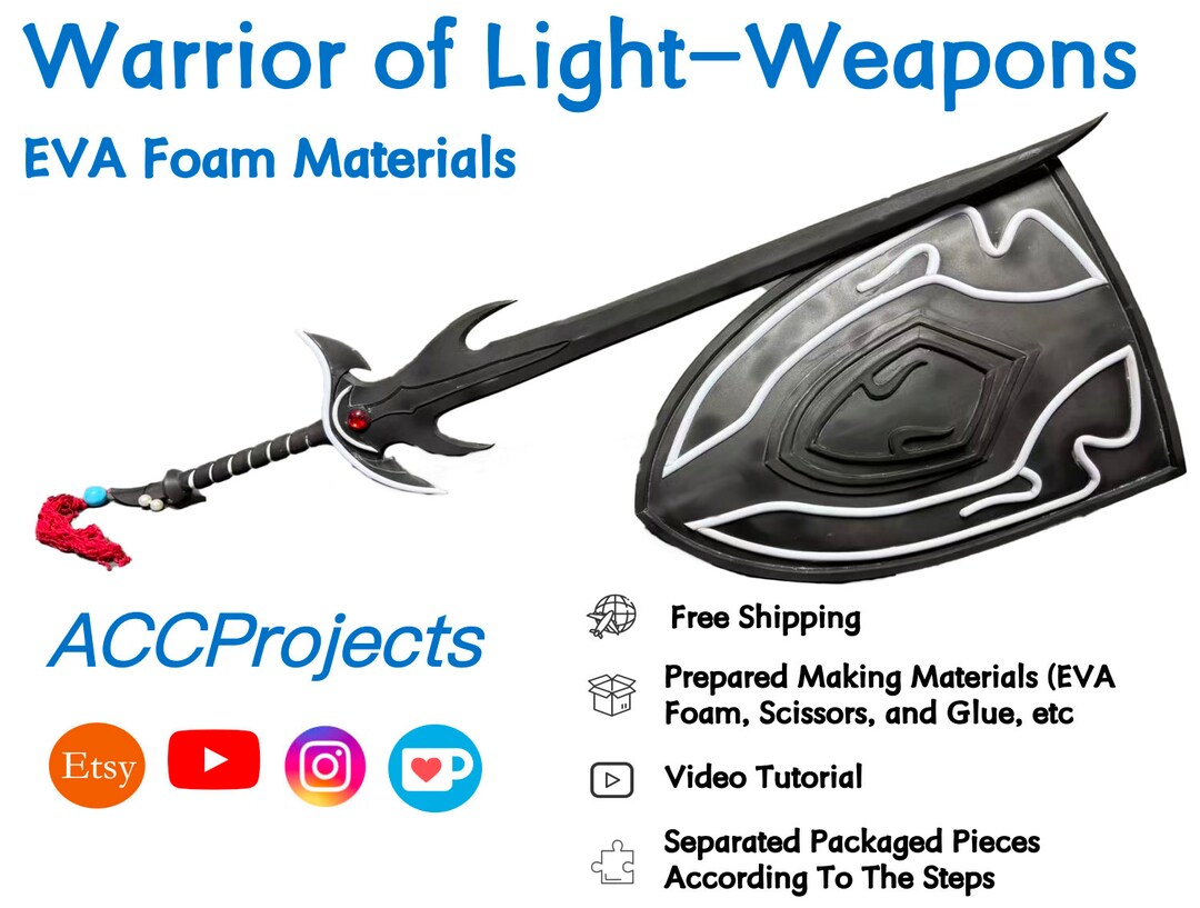 Warrior of Light Weapons Cosplay Prop Making Materials EVA Foam - Etsy