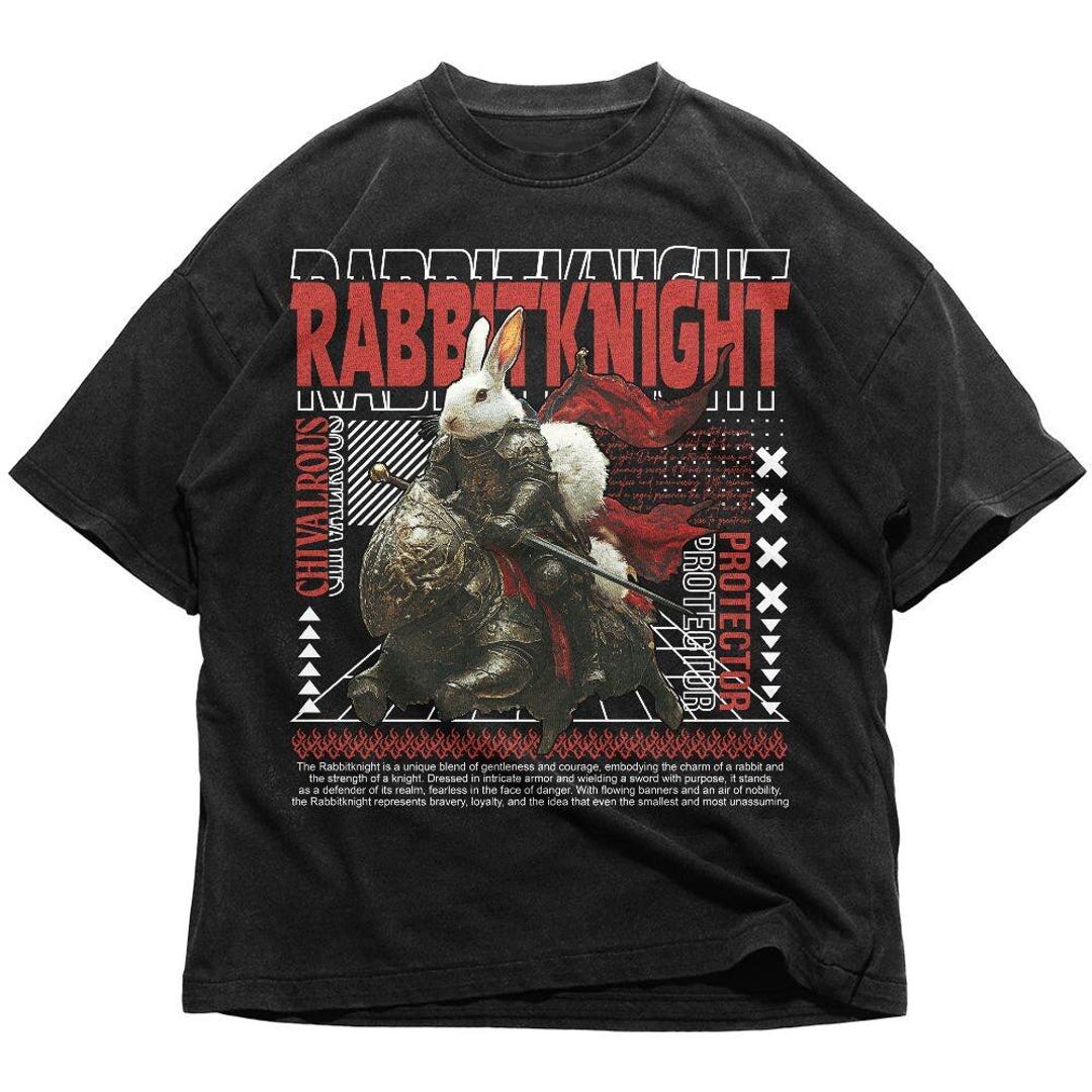 Rabbit Knight Urban Streetwear Shirt, Animal Warrior Urban Graphic, Y2k ...