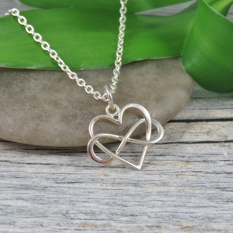 Infinity Heart Necklace Sterling Silver Necklace Heart | Etsy
