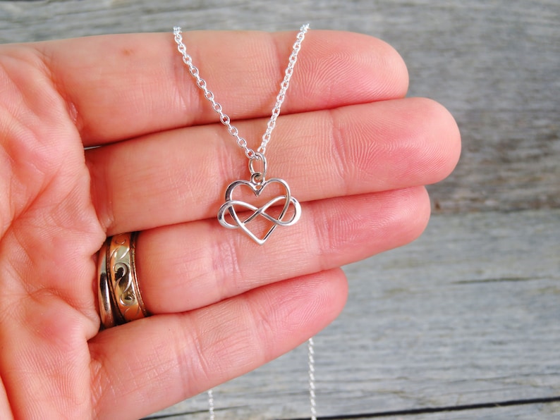 Infinity Heart Necklace Sterling Silver Necklace Heart | Etsy