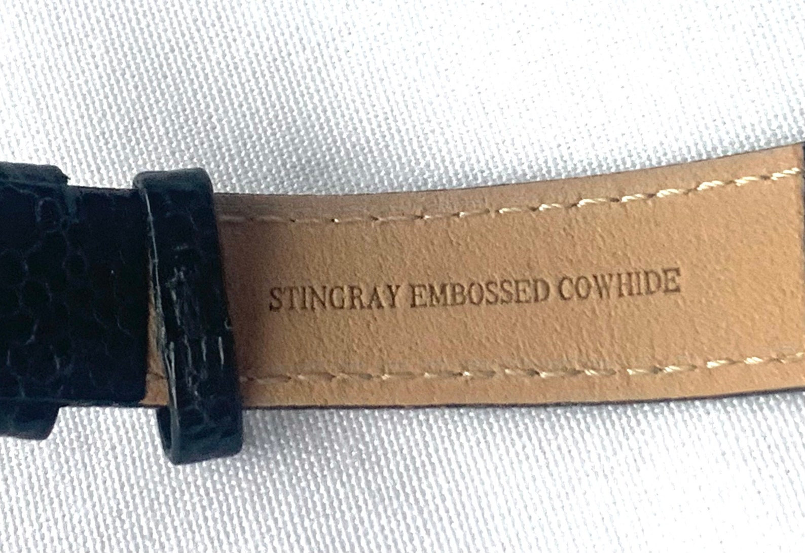 Judith Ripka Aries Zodiac Watch. Mother of Pearl Face. Black Leather ...