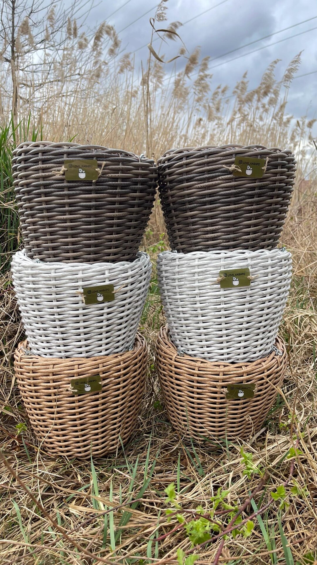 Rattan Planter,housewarming Gift,wicker Flower Pot Outdoor Decor,wicker ...