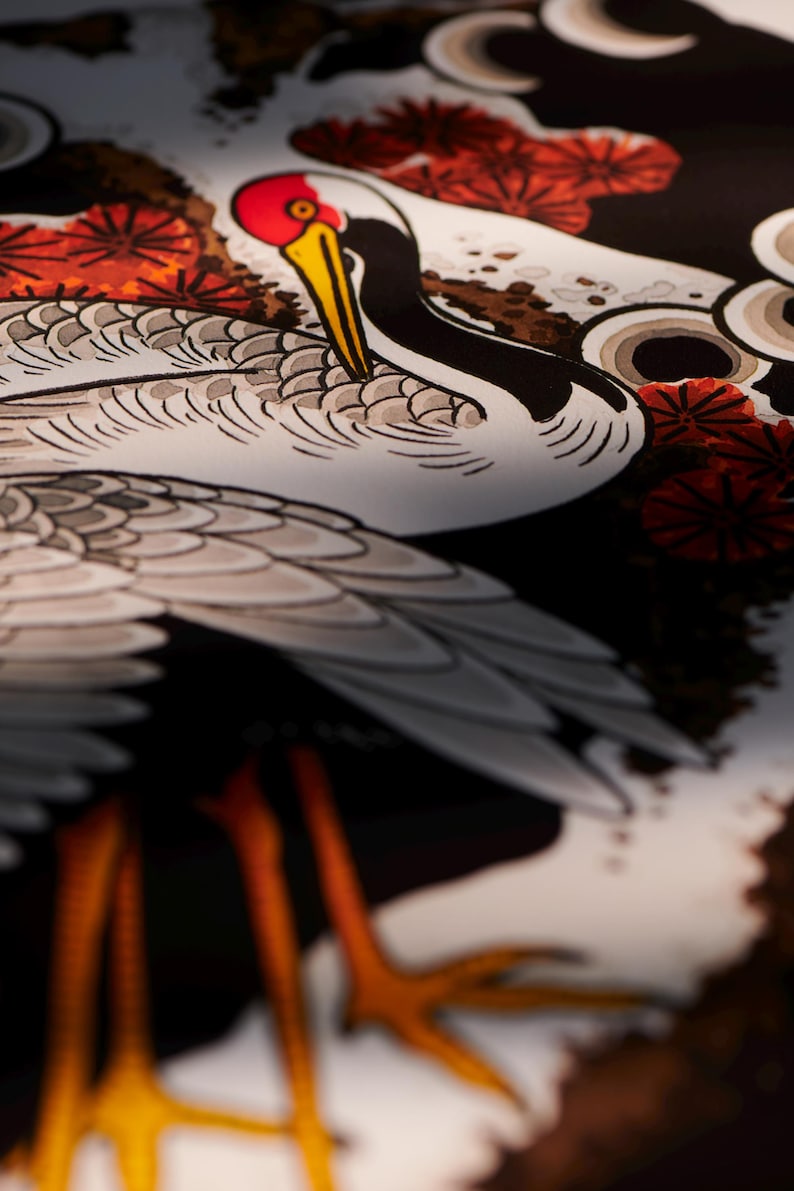 Japanese Cranes Giclée Print – Inspired by Traditional Ukiyo-e ...