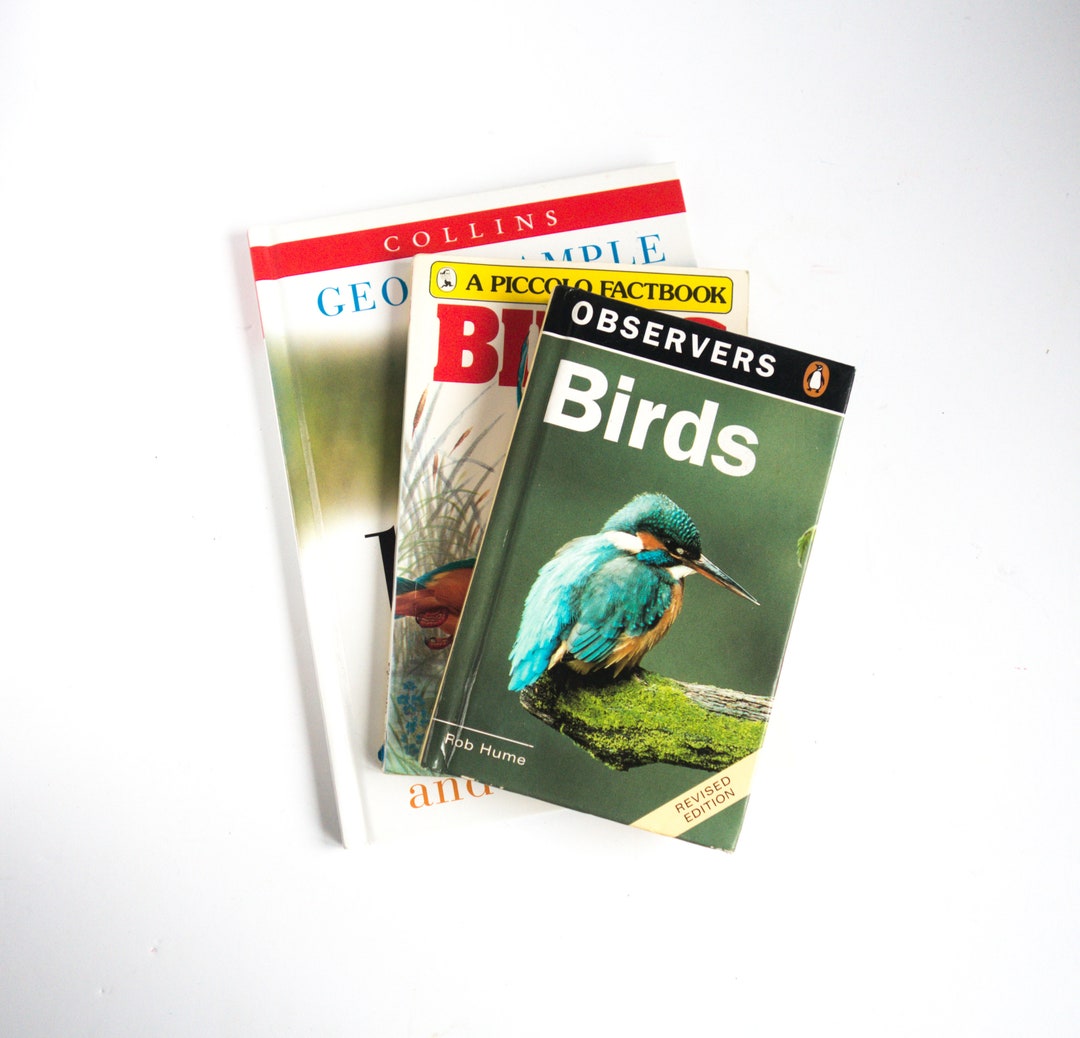 Vintage Bird Books, Set of 3, Wildlife Colour Illustrations & Birdsong ...