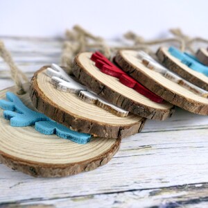 Reindeer Head Log Slice Christmas Ornaments: 3 Natural Wood - Etsy