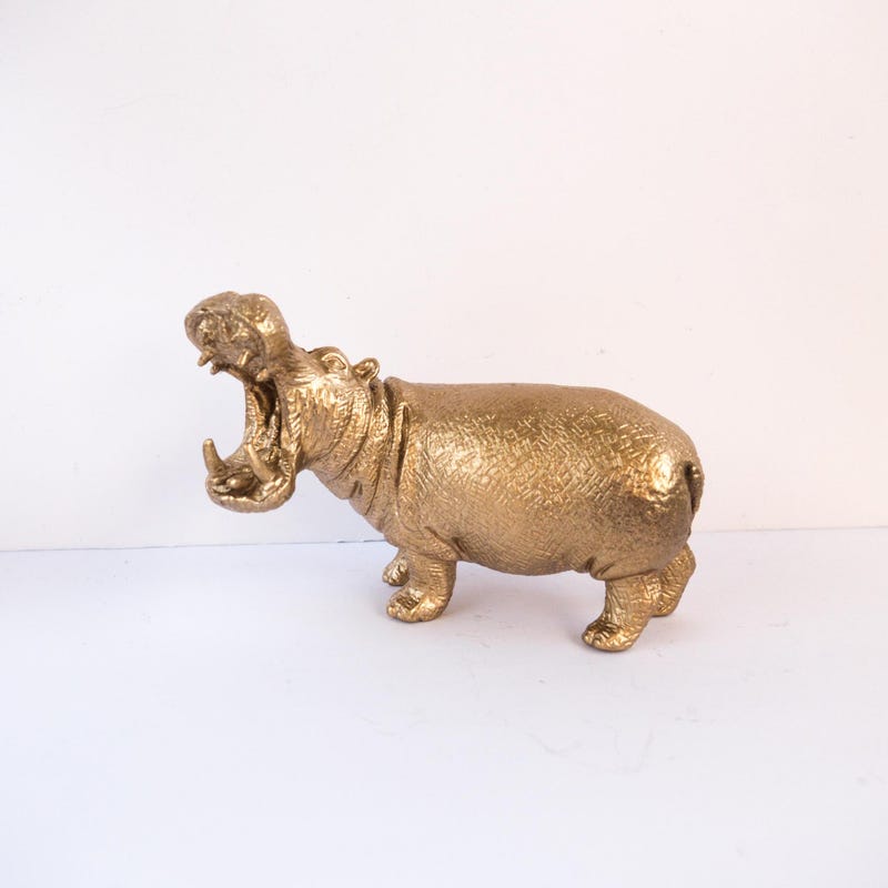 Gold Hippo - Etsy