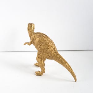 Small Gold T Rex Dinosaur Ornament: Plant Pot, Shelf or Bookcase Decor ...
