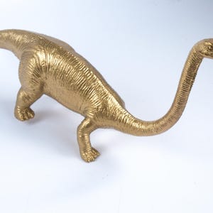 Diplodocus Dinosaur Decoration: Small Gold Desk or Plant Pot Ornament ...