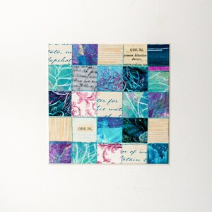 Original Mixed Media Collage Art on Paper in 9 Square Mount - Etsy