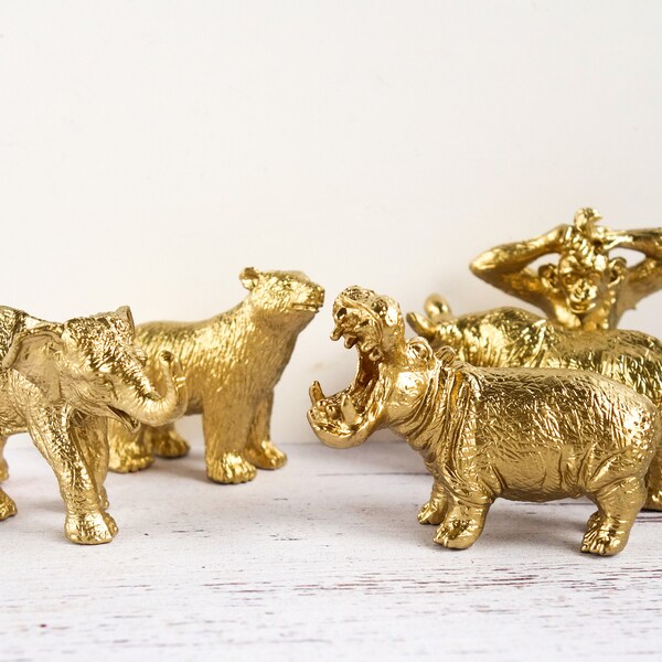 Gold Animals - Etsy