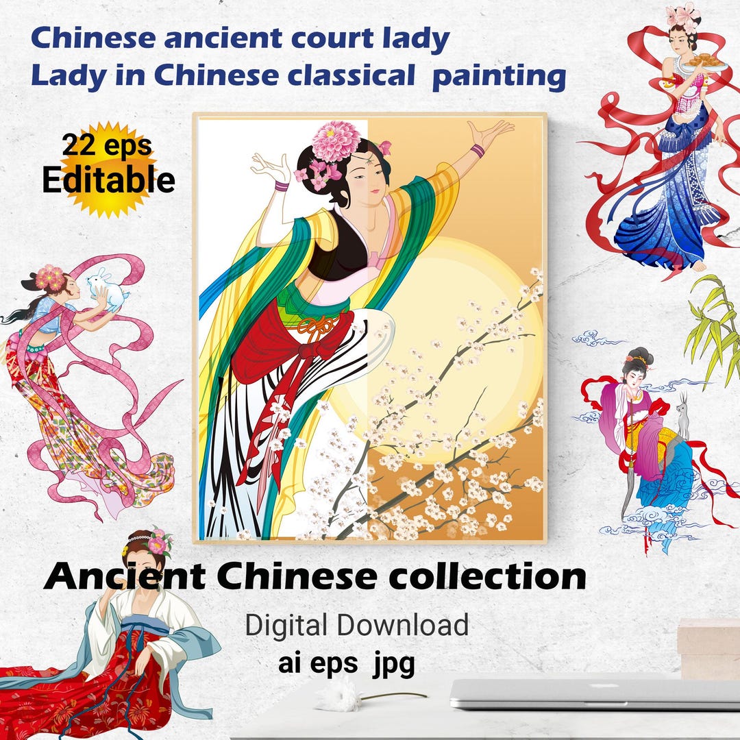 Antique Painting,editable Chinese Ancient Court Lady Paintings ...