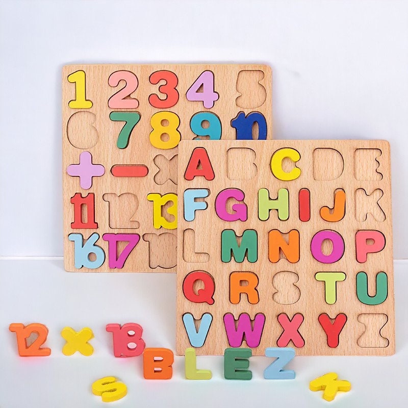 Alphabet and Number Wooden Montessori Educational Toys for Children - Etsy
