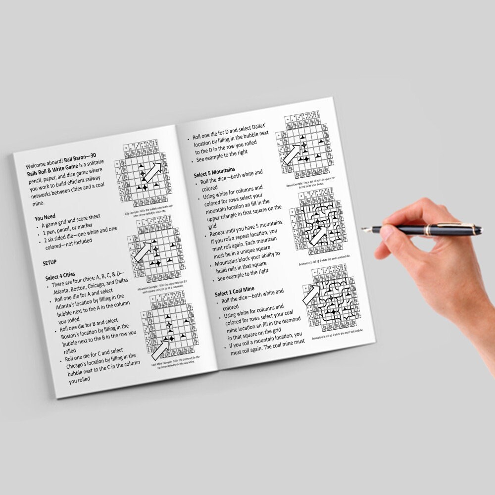 Rail Baron: 30 Rails Roll & Write Game - Etsy