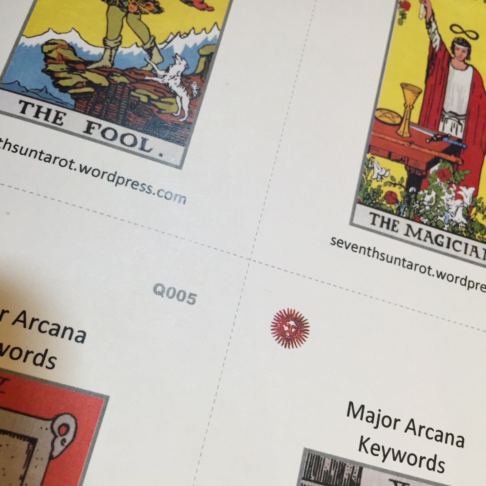 Learn Tarot Flashcards Template Print and Cutout at Home | Tarot Deck ...