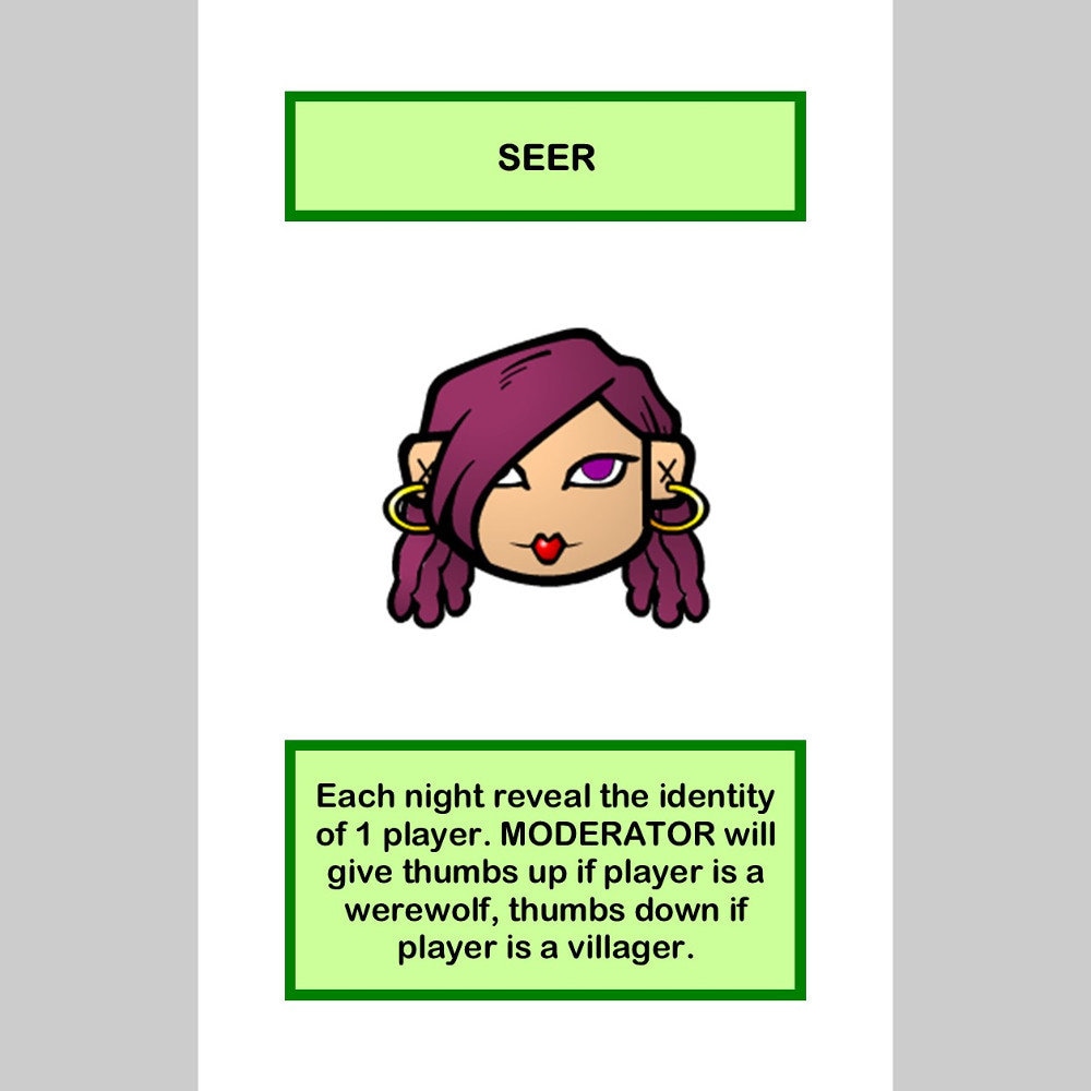 Werewolf Card Game Print and Cutout at Home - Etsy UK