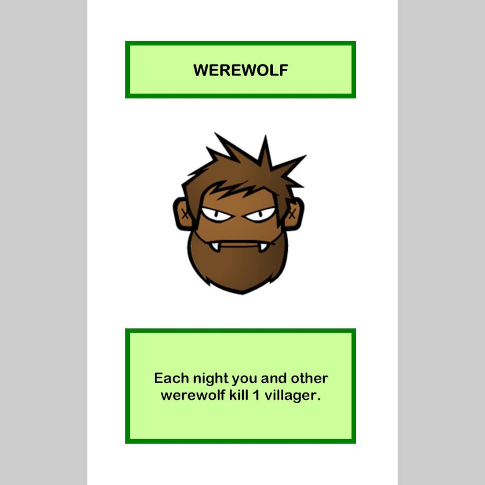 Werewolf Card Game Print and Cutout at Home - Etsy