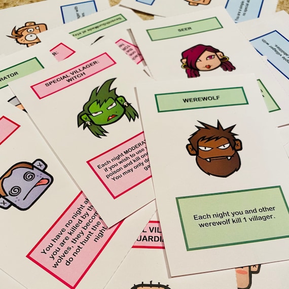 Werewolf Card Game Print and Cutout at Home | Etsy