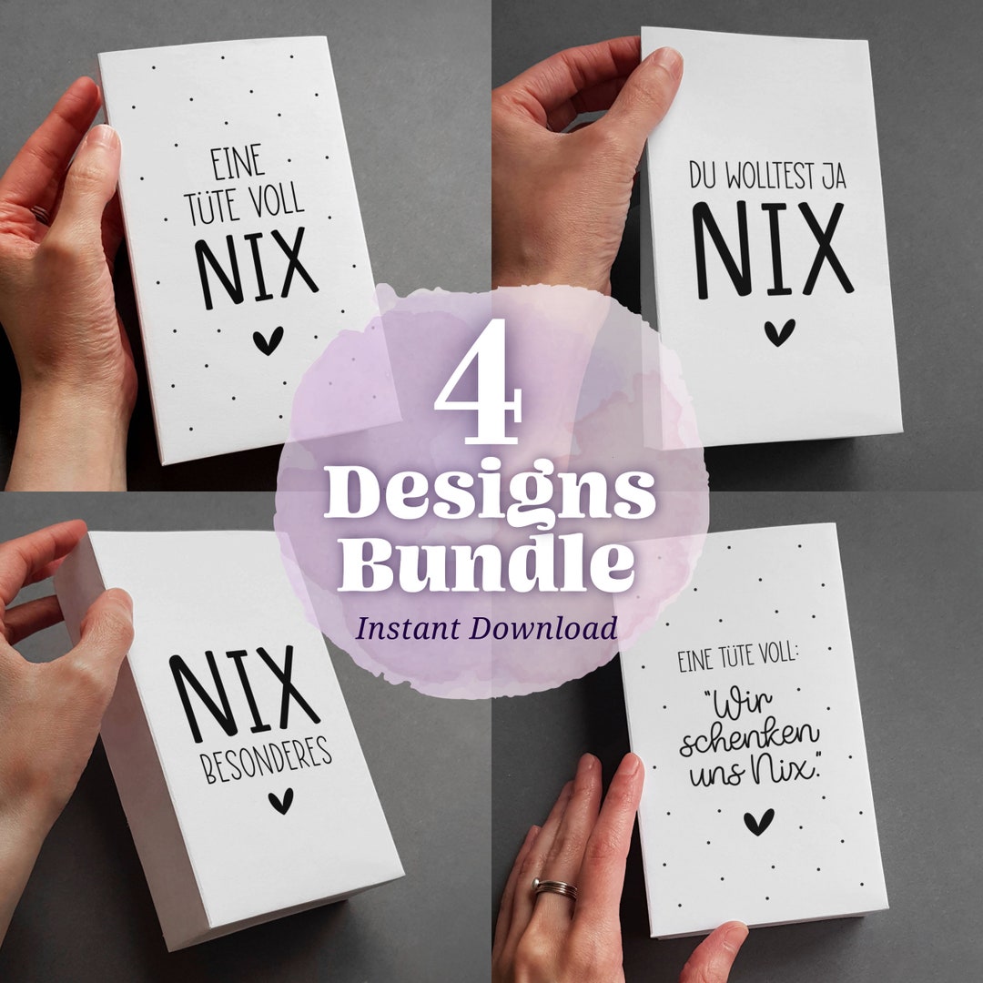 Paper Bag Print Template BUNDLE of 4 we Give Each Other NOTHING / A Bag ...