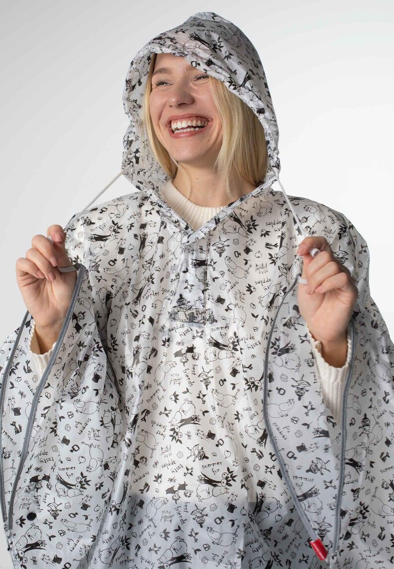 Moomin in the Garden With a Rain Poncho - Etsy