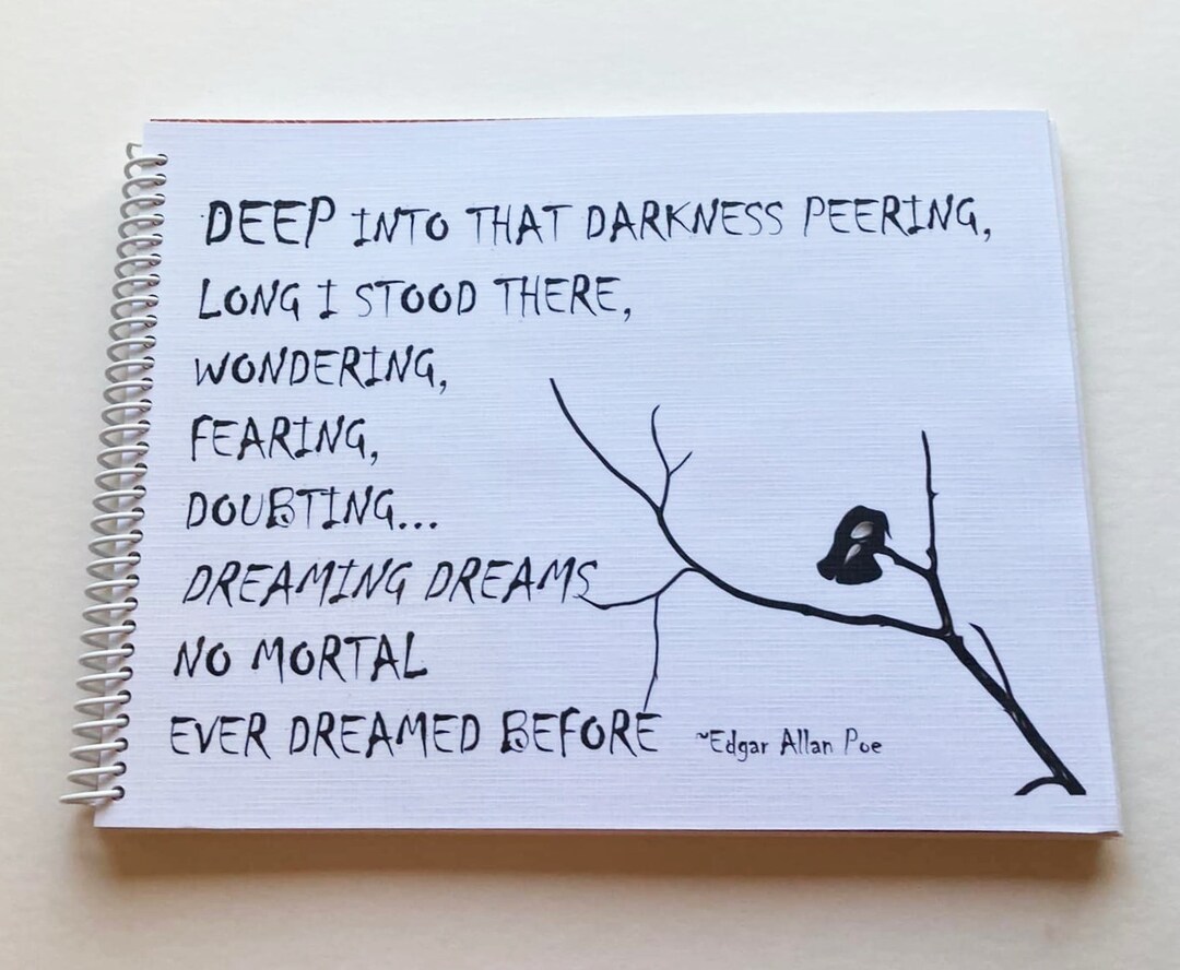 EDGAR ALLAN POE dream journal, book, blank, crow, raven, art ...
