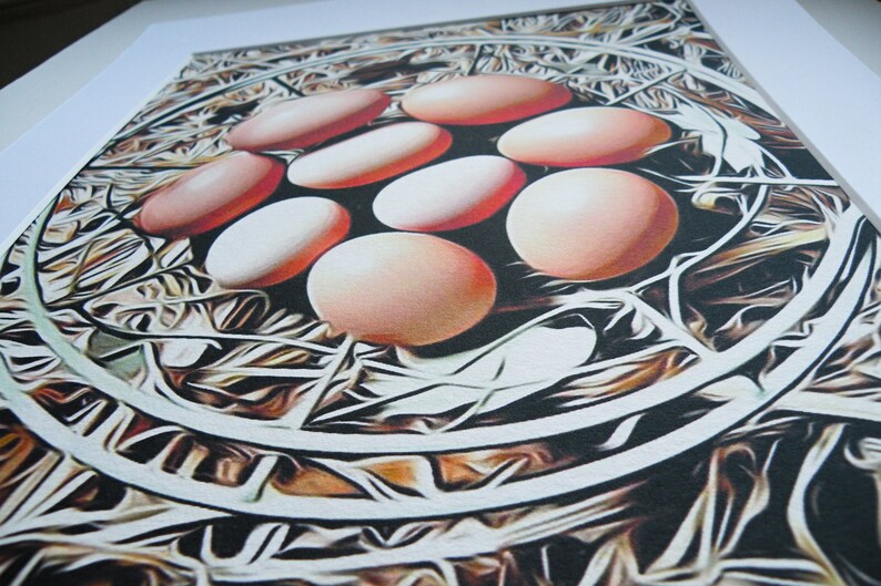 Farm Fresh Eggs Art Print Giclee Wall Decor Home Decor Etsy