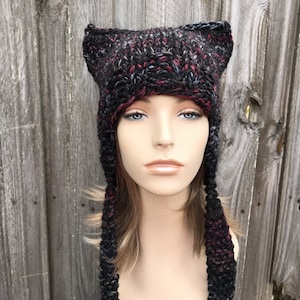 Blackstone Black Cat Hat, Halloween Hat, Chunky Knit Hat, Womens Hat ...